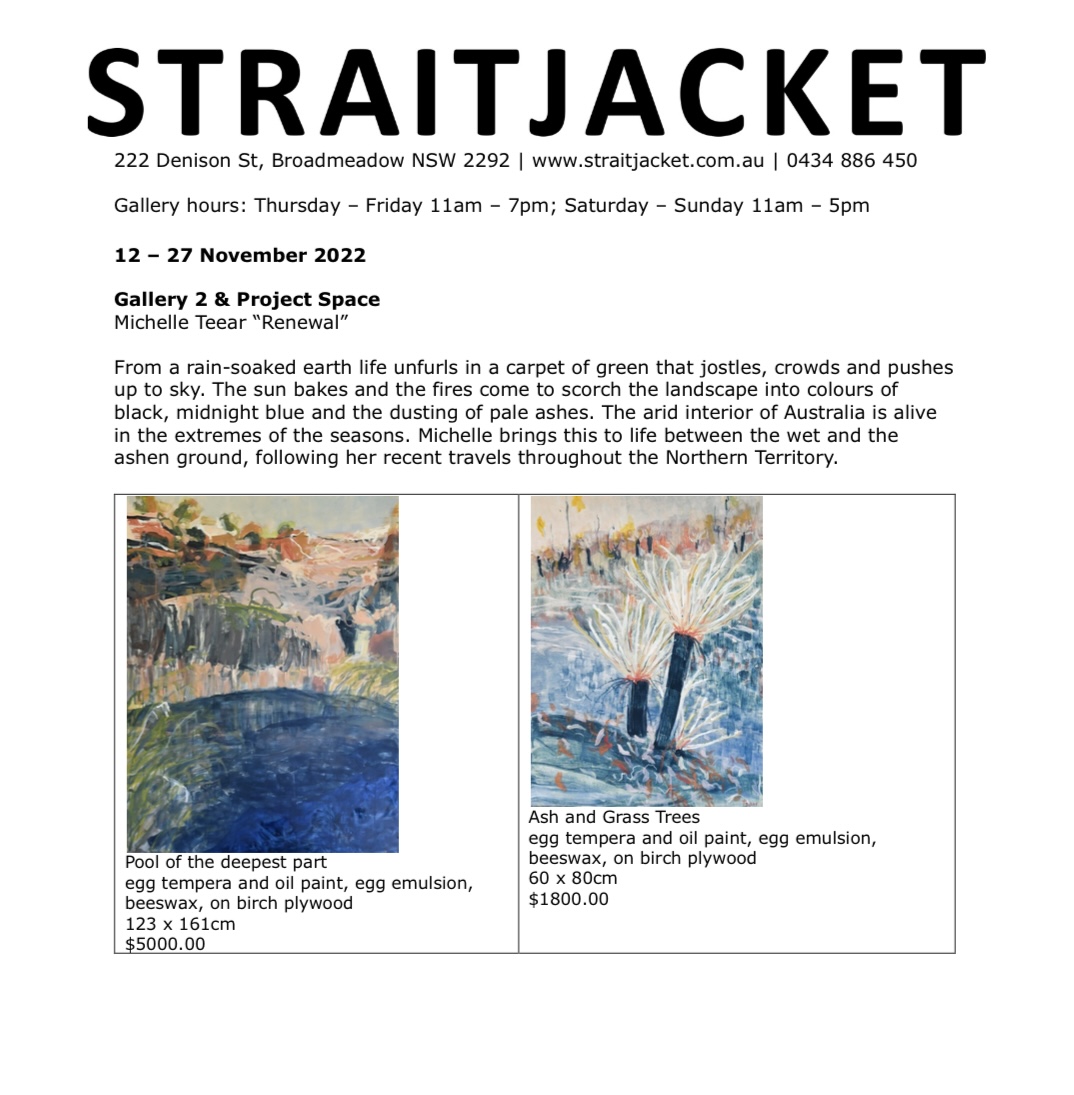 12 – 27 November 2022 Michelle Teear Gallery 2 & Project Space ...